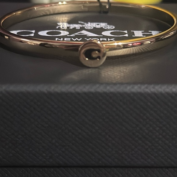 Coach | Jewelry | Coach Gold Hinged Bangle No Imperfections Just Glare ...